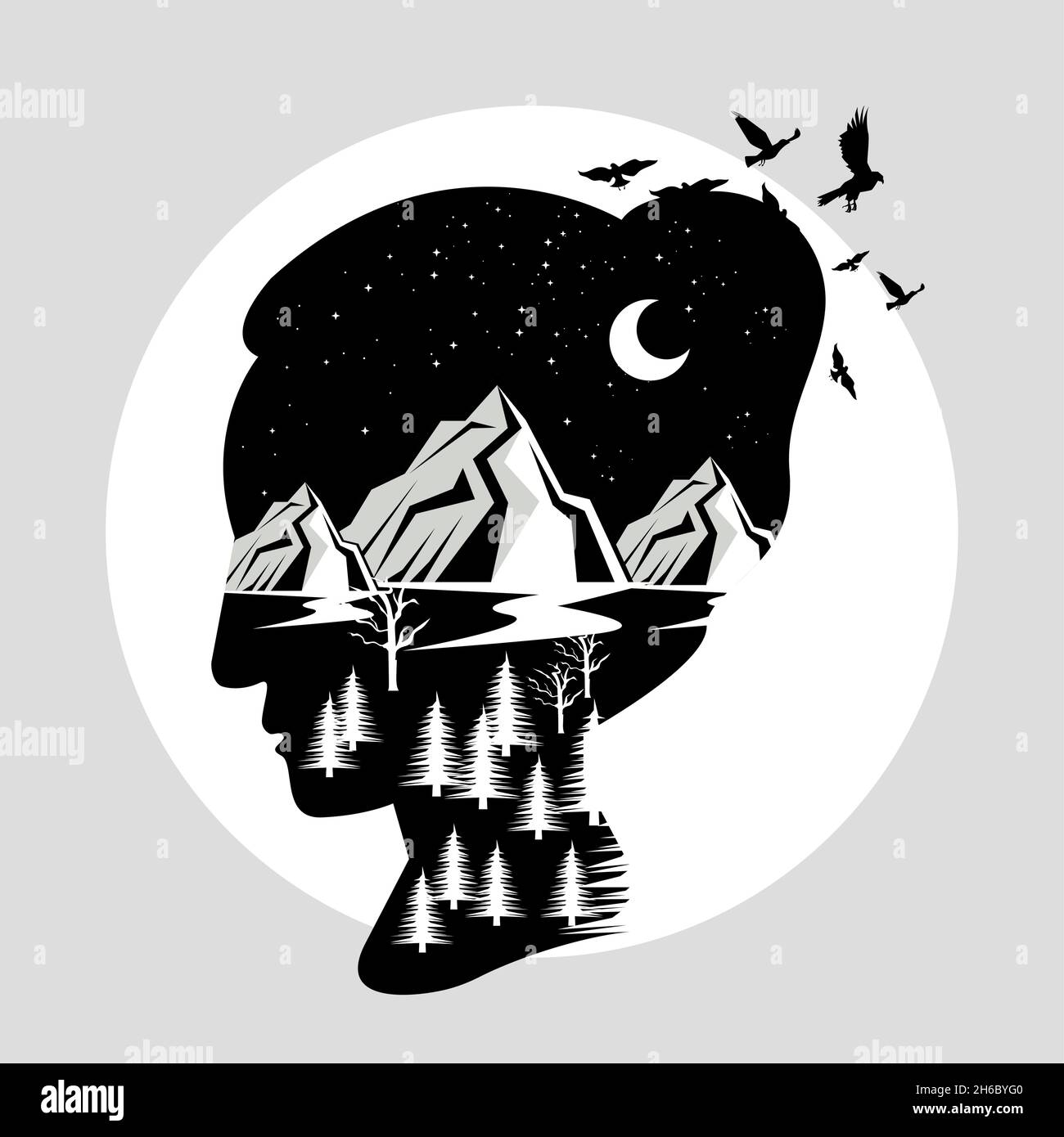 Beautiful double exposure Stock Vector Images - Alamy