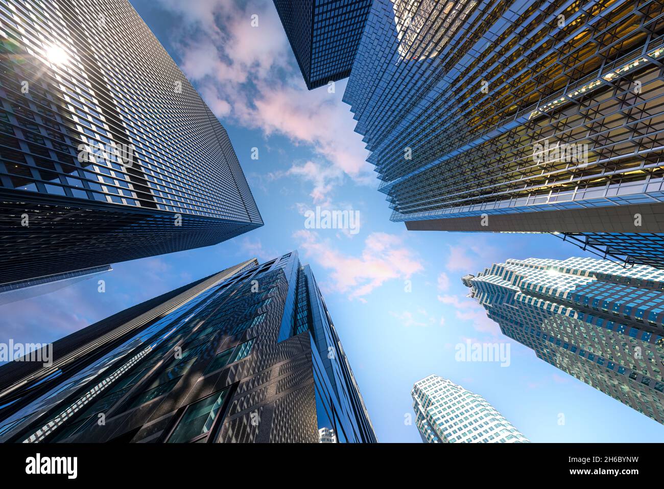 Scenic Toronto financial district skyline in the city downtown near ...