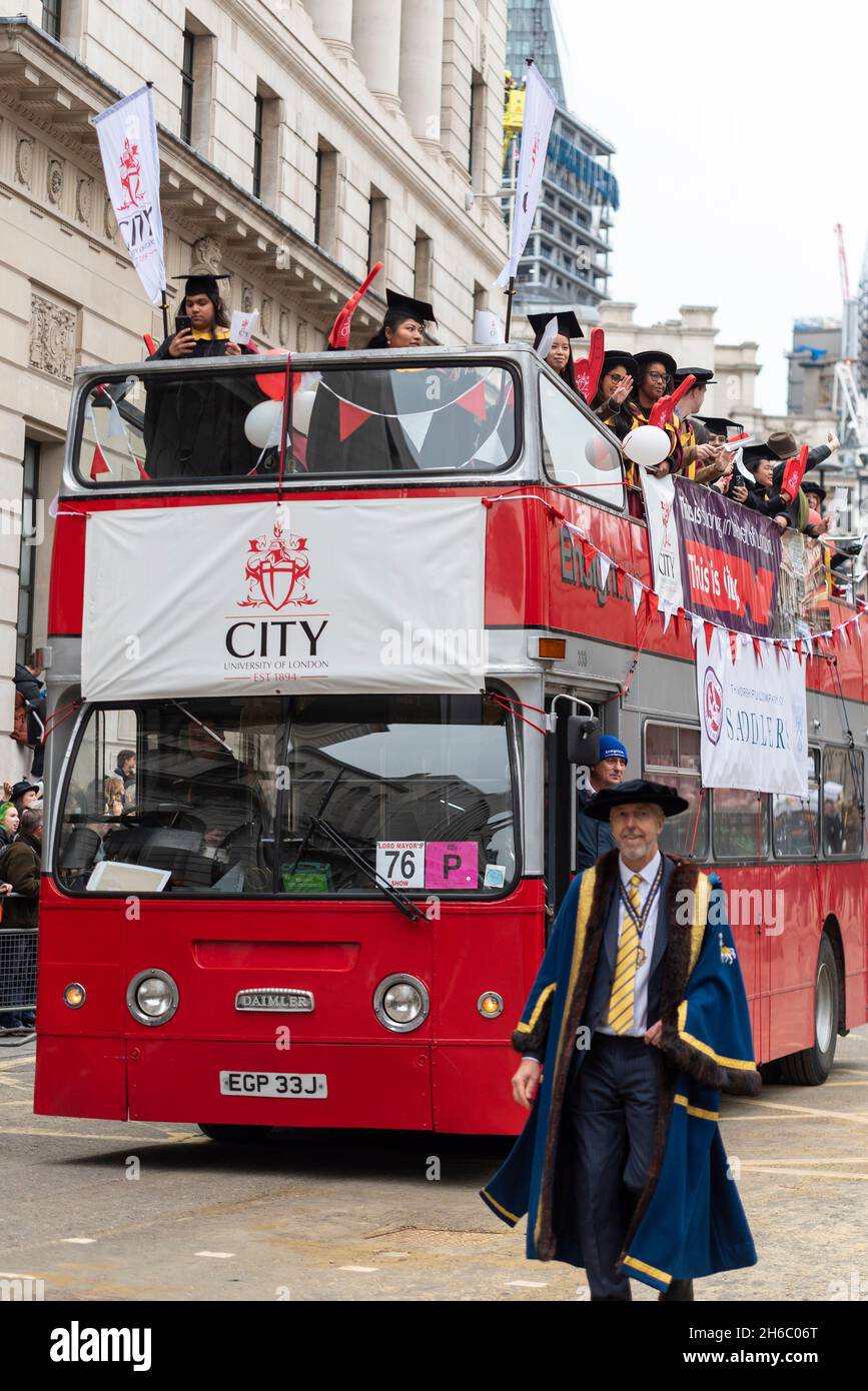 The city of london procession the lord show red bus hi-res stock ...