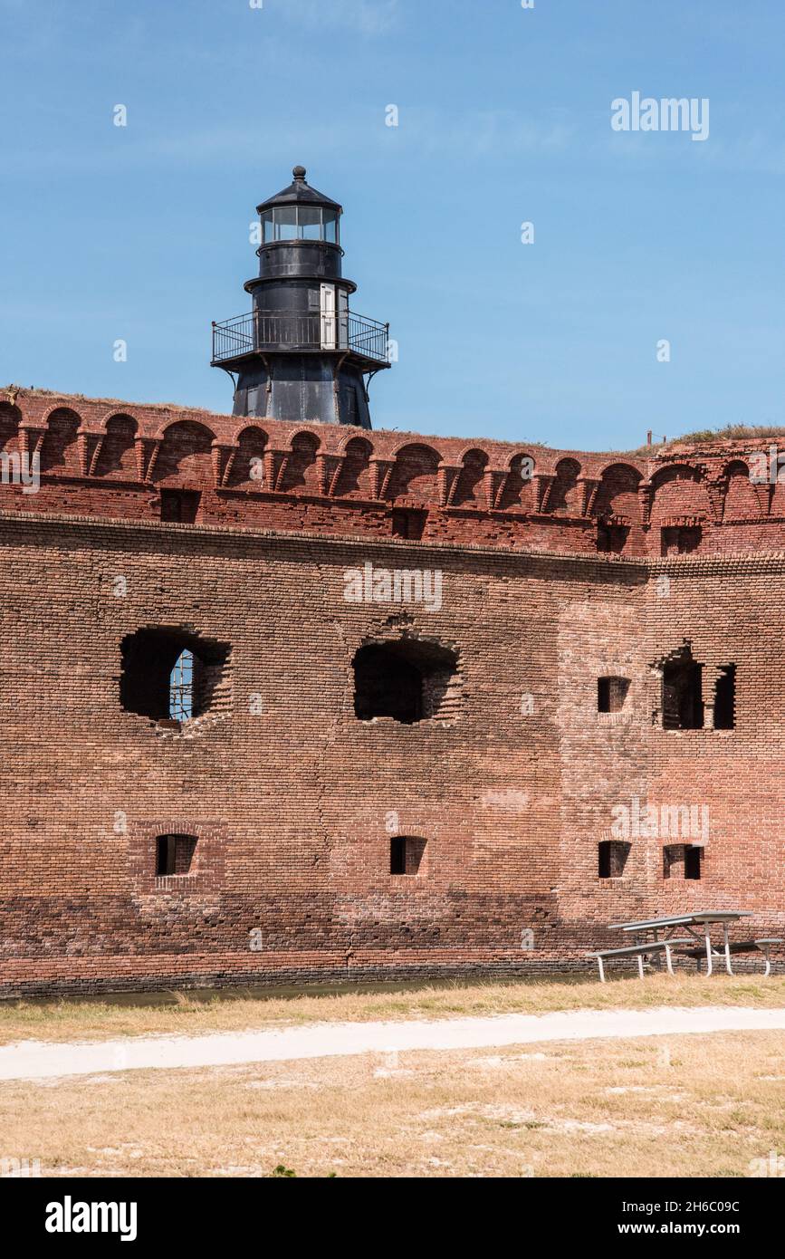 Old historic Spanish fort on Dry Tortugas Island, Florida, USA Stock ...