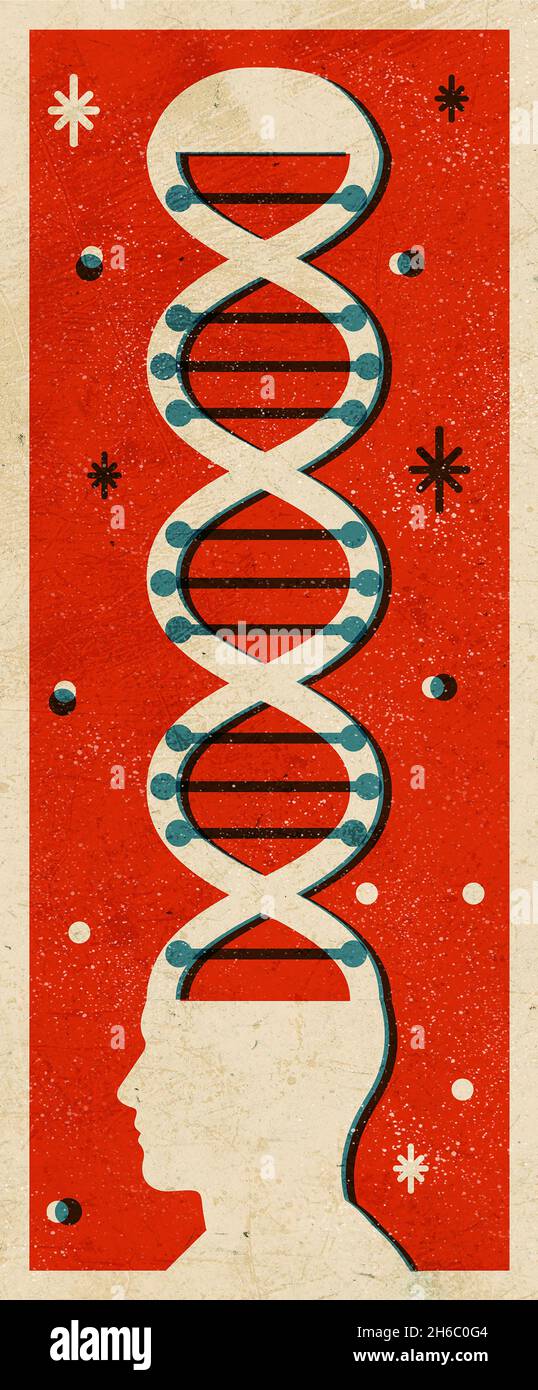 A design of Editorial illustration, Francis Crick, The mind, DNA ...