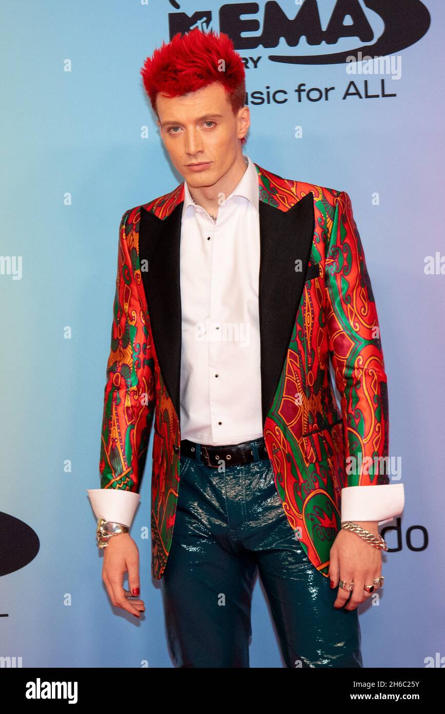 Jack Saunders attending the MTV EMAs 2021 at the Laszlo Papp Budapest ...