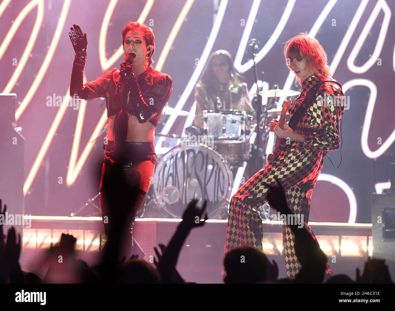 November 14th, 2021, Budapest, Hungary. Maneskin on stage at the 2021 ...