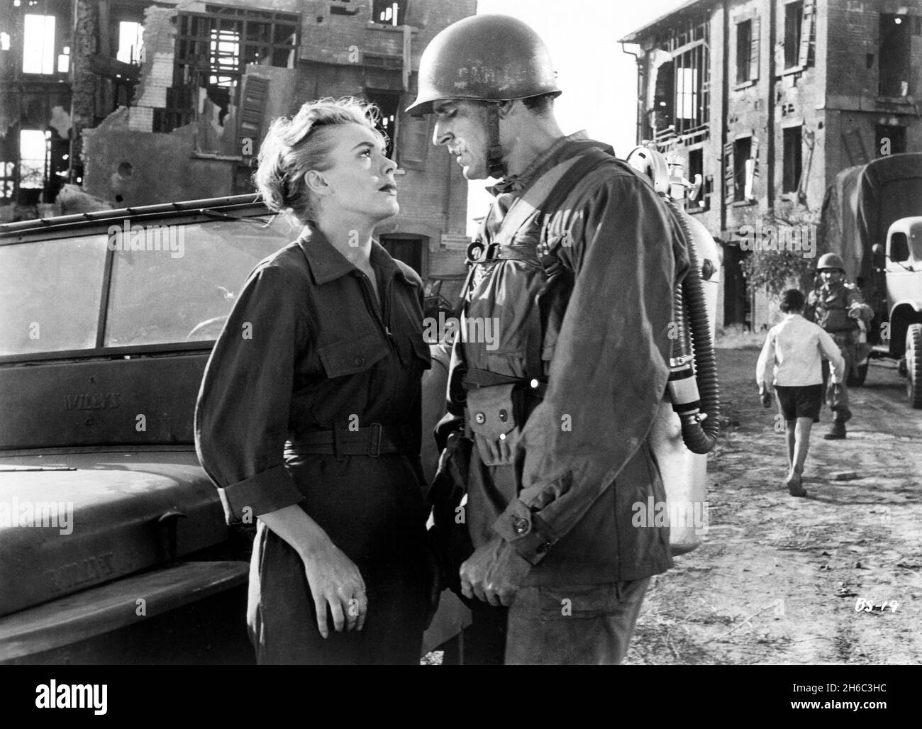 Maggie Lawrence, Robert Barron, on-set of the Film, "Tank Commandos ...
