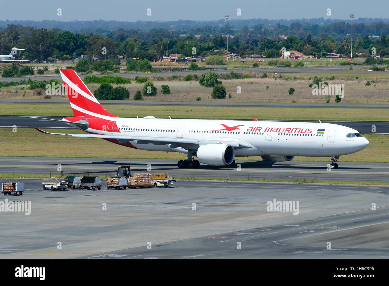 Air Mauritius Airbus A330 aircraft before departure to Mauritius ... Air Mauritius Airbus A330 aircraft before departure to Mauritius ...