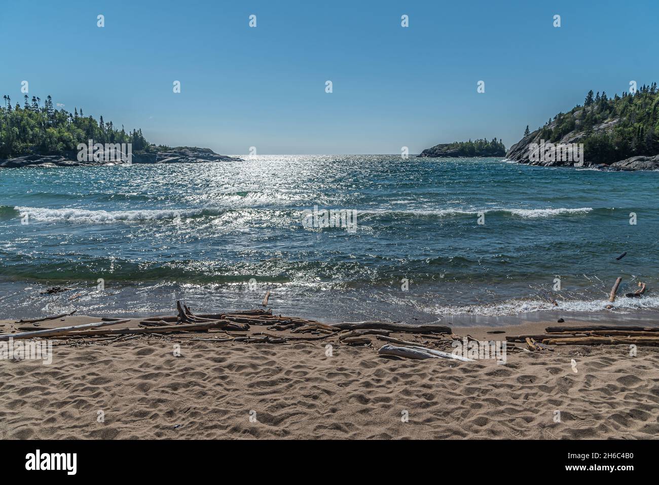Sand beach of Superior Lake, Canada Stock Photo - Alamy