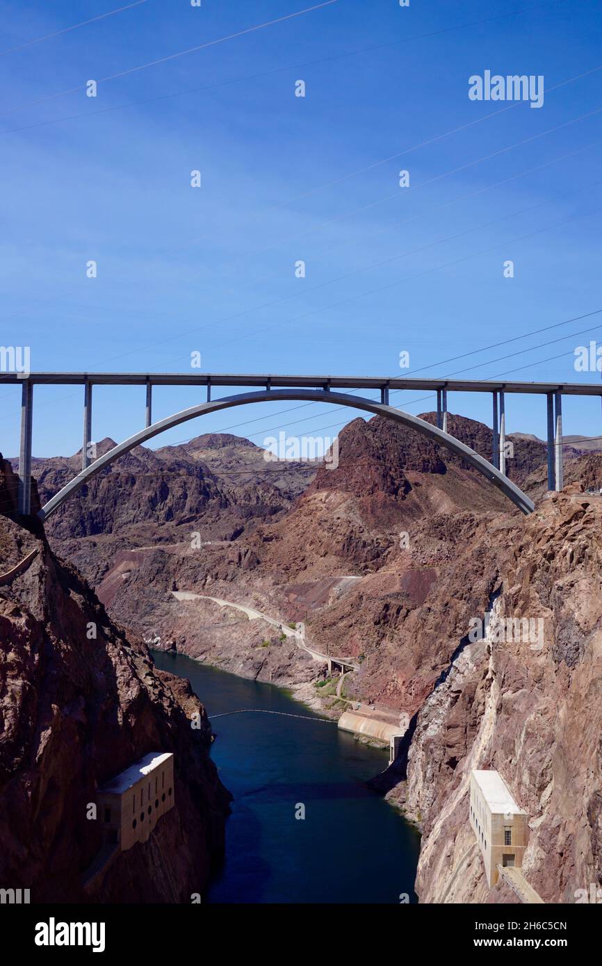 Mike O'Callaghan–Pat Tillman Memorial Bridge in front of the Hoover Dam ...