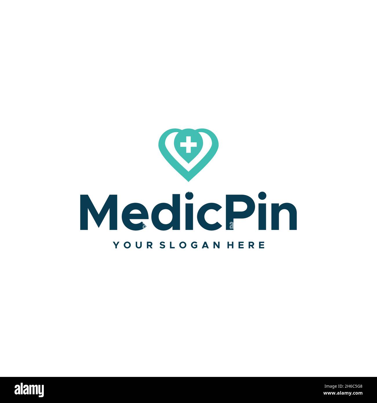 minimalist MedicPin plus heart oval logo design Stock Vector Image ...