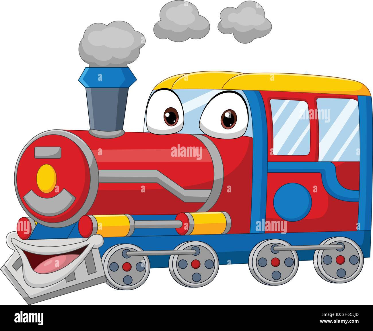 Cartoon funny train isolated on white background Stock Vector Image ...