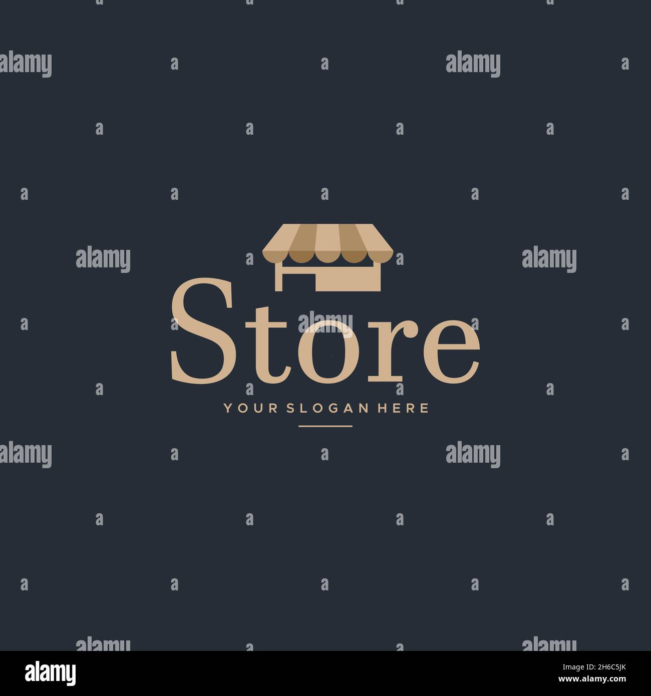 minimalist store roof building market logo design Stock Vector Image ...
