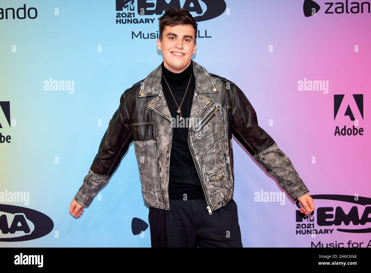 JC Stewart attending the MTV EMAs 2021 at the Laszlo Papp Budapest ...