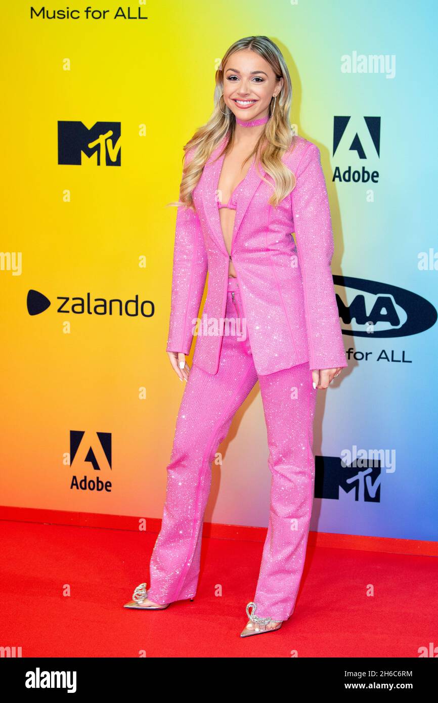 Emma Heesters attending the MTV EMAs 2021 at the Laszlo Papp Budapest ...
