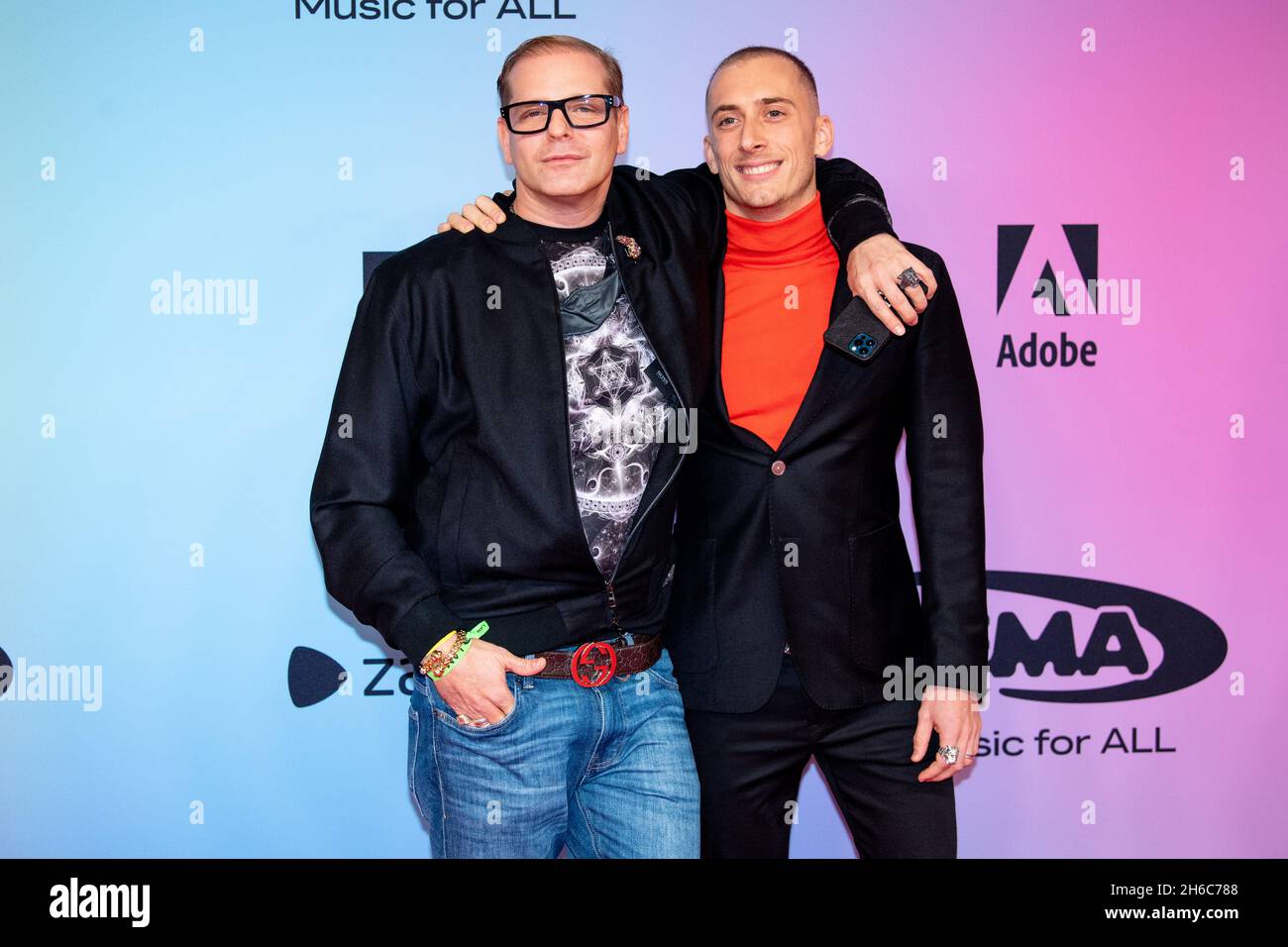 Csaba Kajdi and David Pap attending the MTV EMAs 2021 at the Laszlo ...