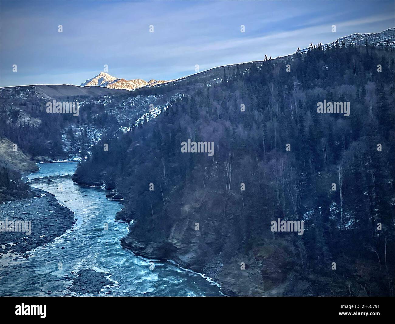 Beautiful view of Denali Mountain with Chena River in the foreground ...