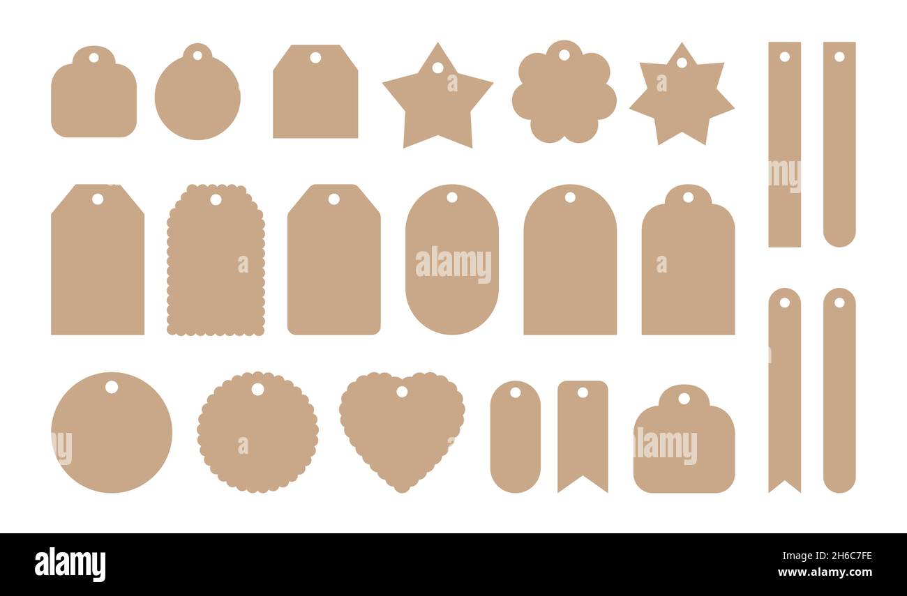 Label frame empty tag, template sale set. Blank advertising price ...