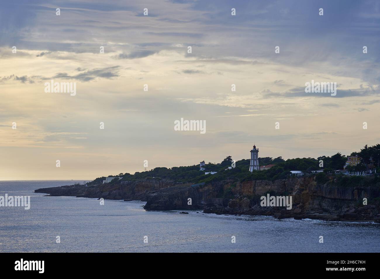 Lighthouse on the rock in Cascais, Portugal Stock Photo - Alamy