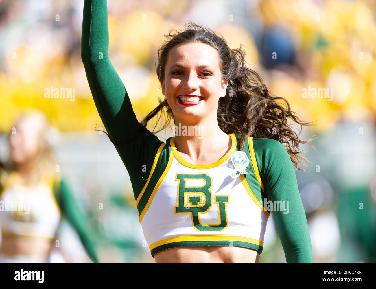 November 13 2021: Baylor Bears cheerleader celebrates a score during ...