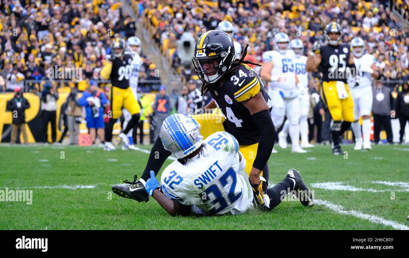 Pittsburgh, PA, USA. 14th Nov, 2021. Terrell Edmunds #34 during the ...