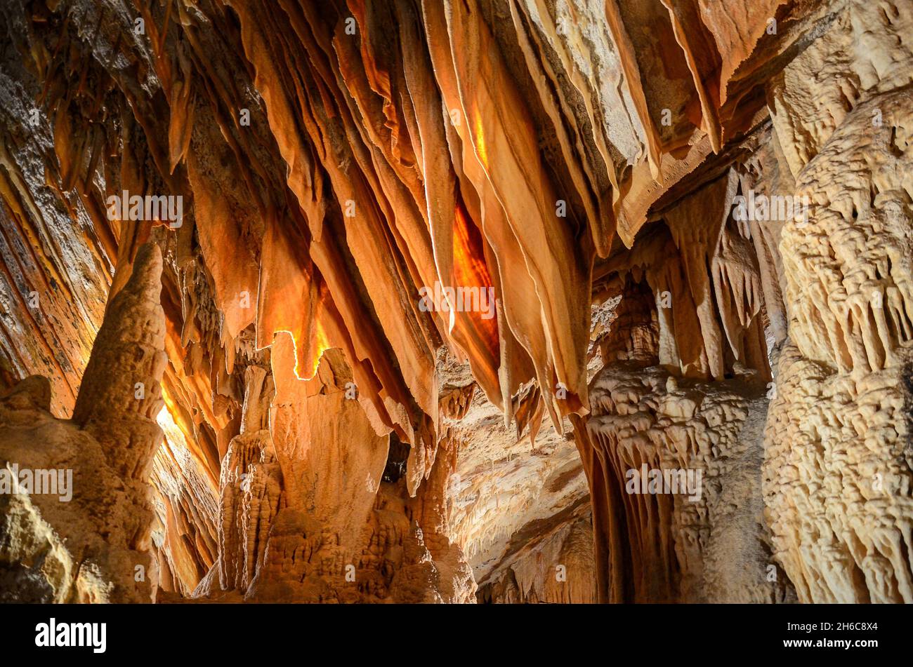Details of the rock formations within Jenolan Caves, near Sydney ...