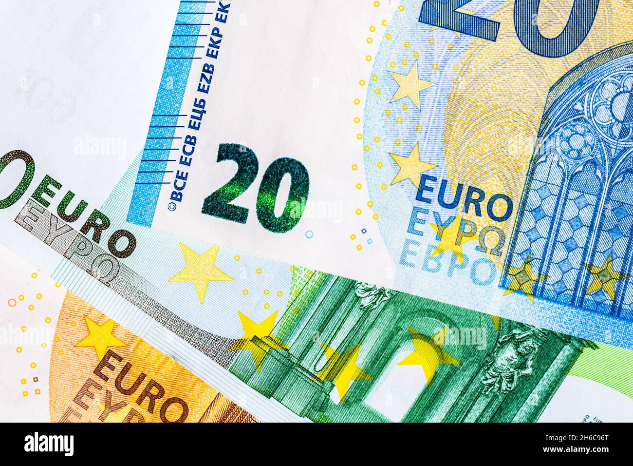 Closeup shot of details of banknotes as money, business background ...