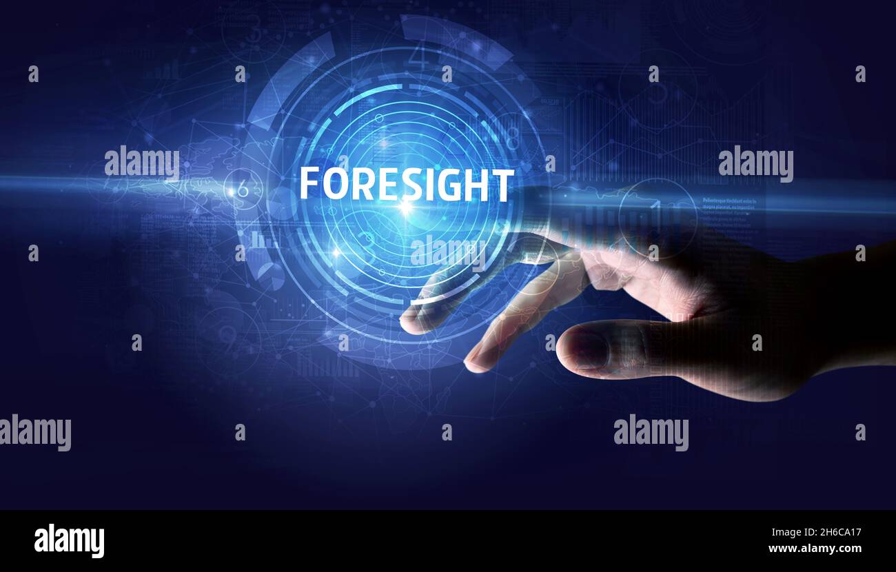 Hand touching business concept button Stock Photo - Alamy