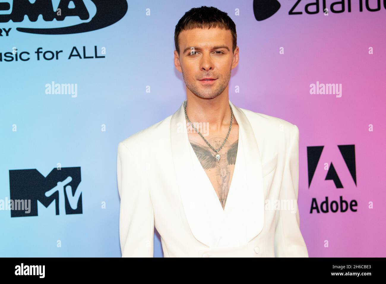 Max Barskih attending the MTV EMAs 2021 at the Laszlo Papp Budapest ...