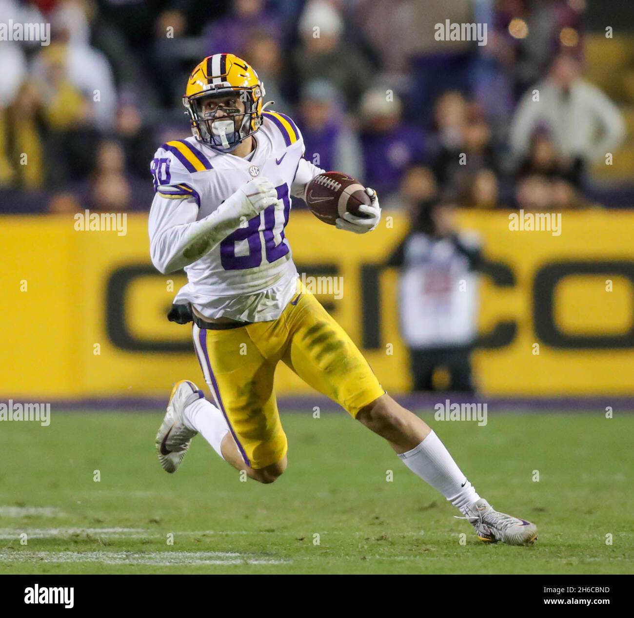 Baton Rouge, LA, USA. 13th Nov, 2021. LSU wide receiver Jack Bech (80 ...