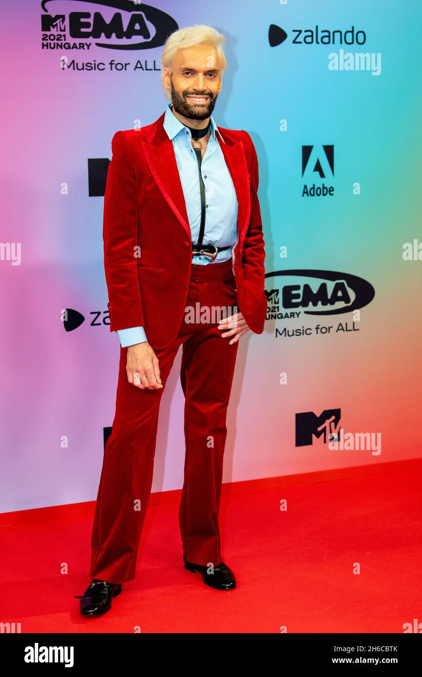 Jeetendr Sehdev attending the MTV EMAs 2021 at the Laszlo Papp Budapest Sports Arena in Budapest ...