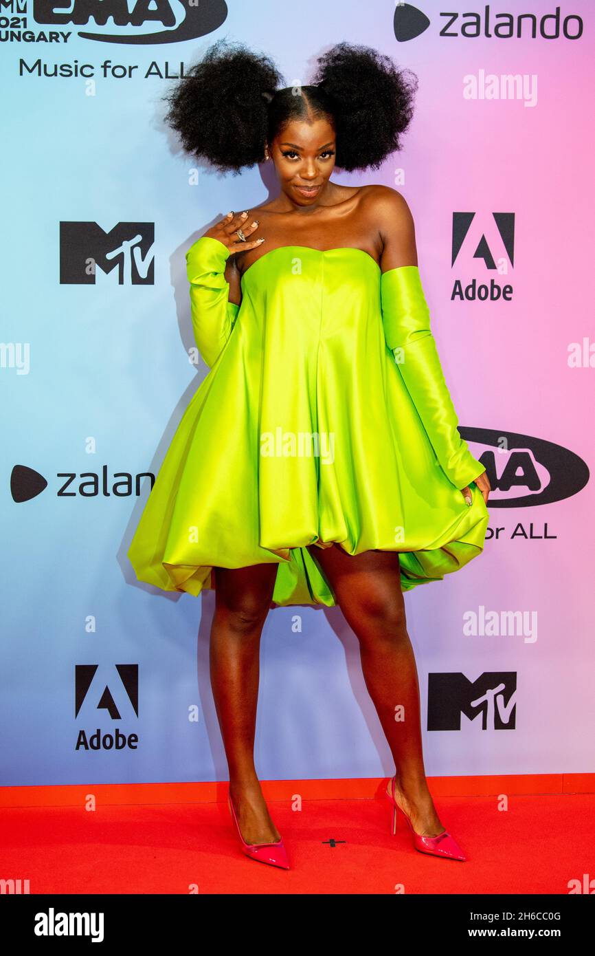 Jeny Bsg attending the MTV EMAs 2021 at the Laszlo Papp Budapest Sports ...