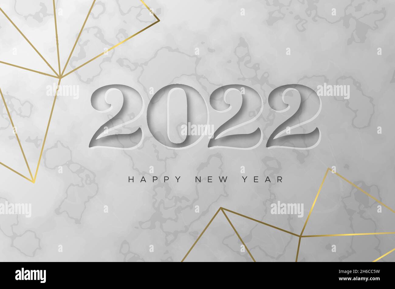 Merry Christmas Happy New Year 2022 modern luxury greeting card. Red ...