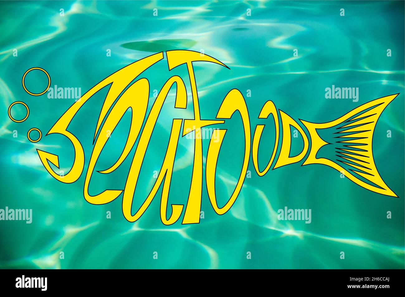 set of lettering fish logo from lettering fresh fish against the ...
