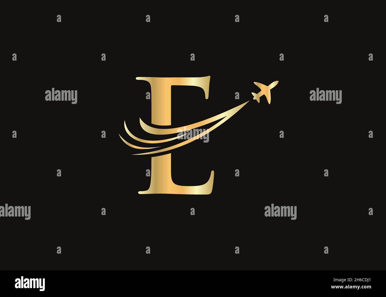 Modern Air Travel Logo Design with E letter. E letter Concept air plane ...