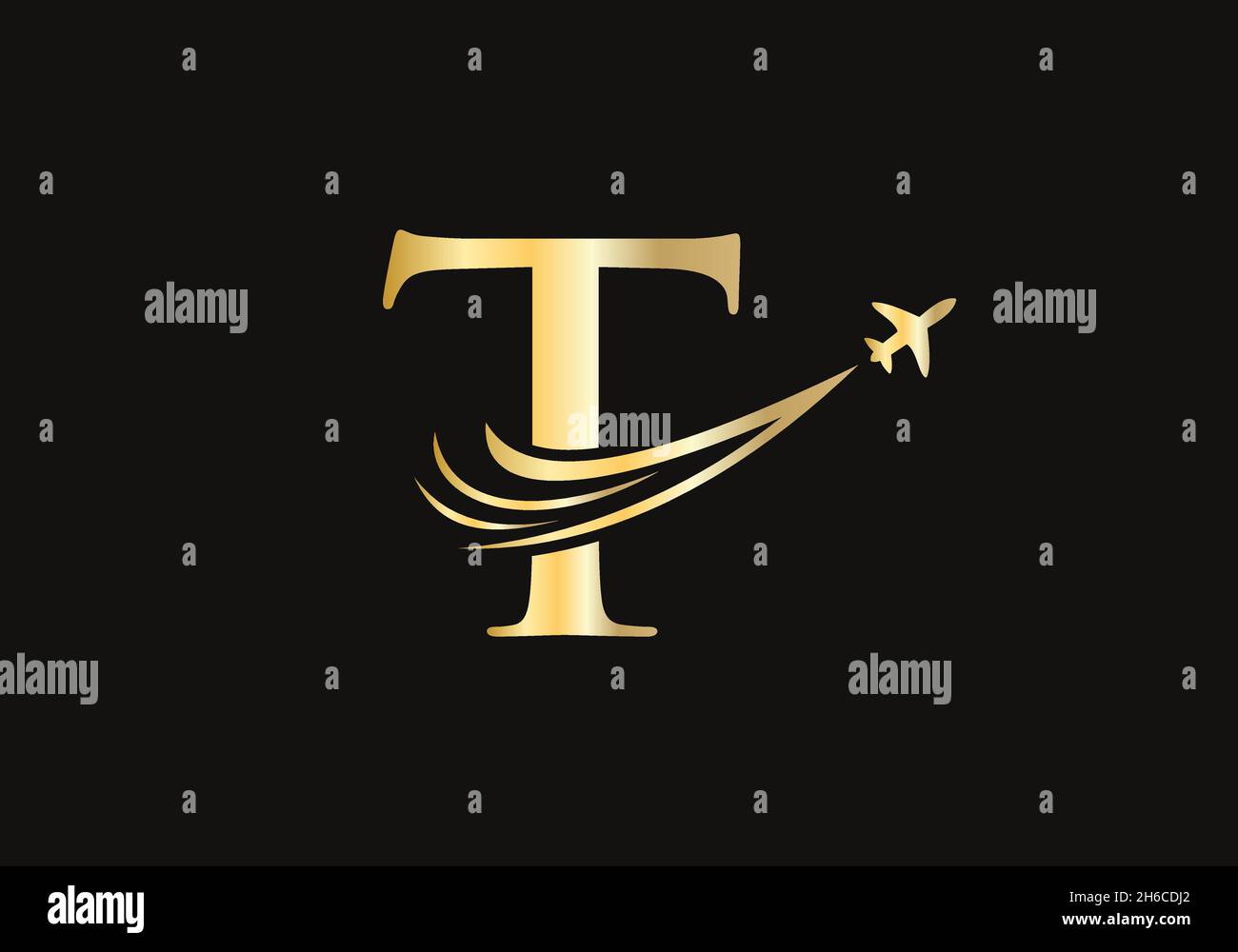 Creative Air Travel Logo Design with T letter. T letter Concept air ...