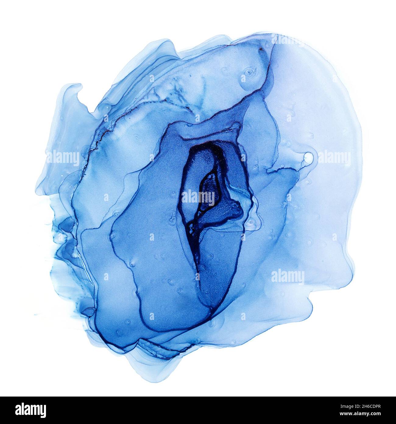 Alcohol Ink Translucent. Modern Azure Fluid Art. Blue Perfect Backdrop ...