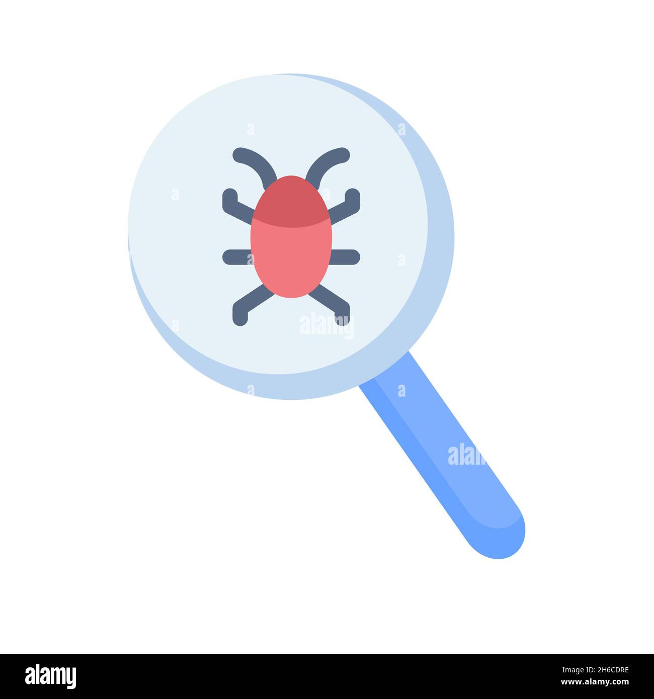 bug catcher malware virus scan searching single isolated icon with flat ...