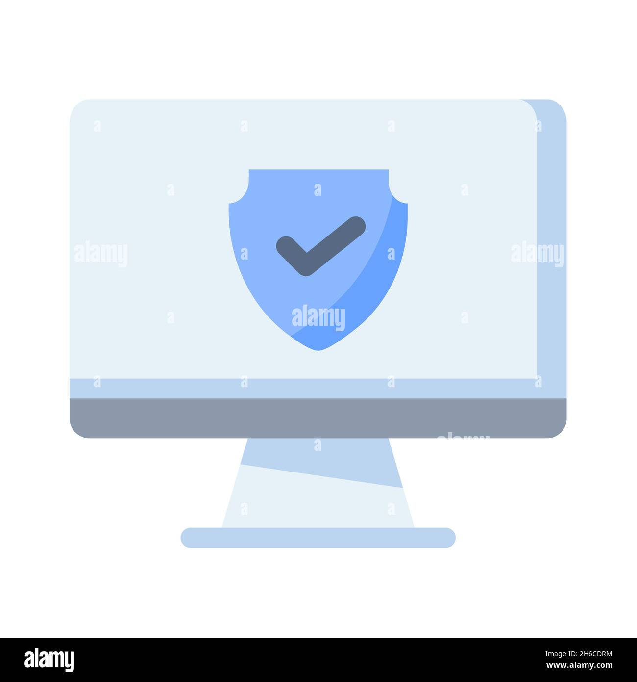 desktop shield safe protected security single isolated icon with flat ...