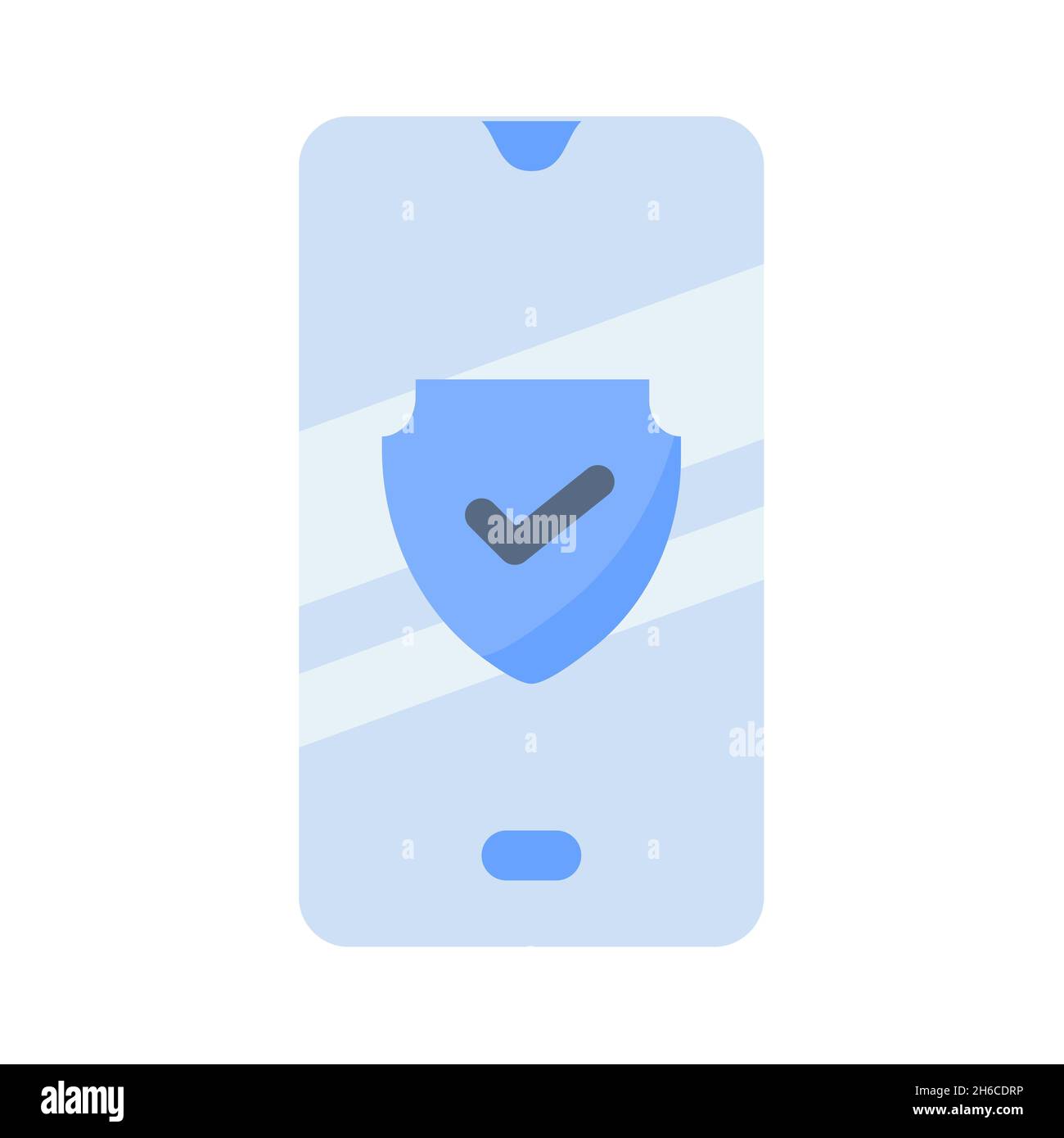 phone shield security protected single isolated icon with flat style ...