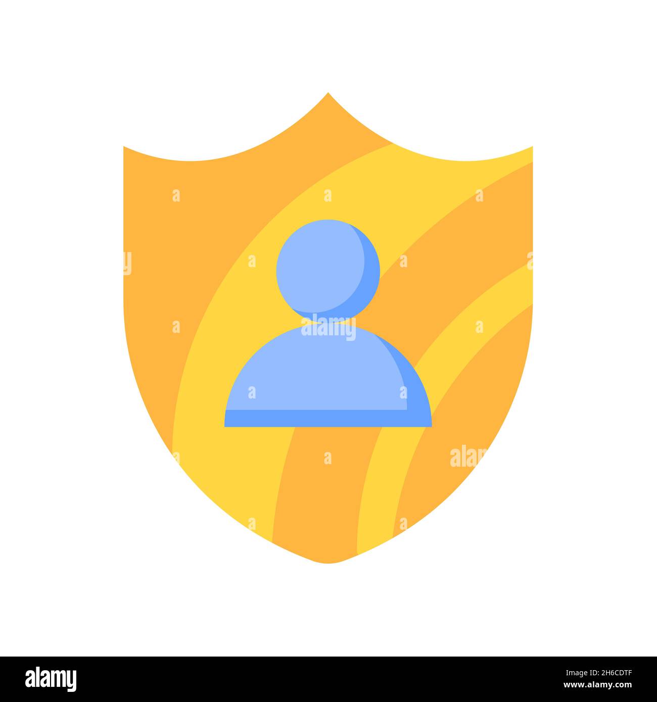 user privacy shield protection safety single isolated icon with flat ...
