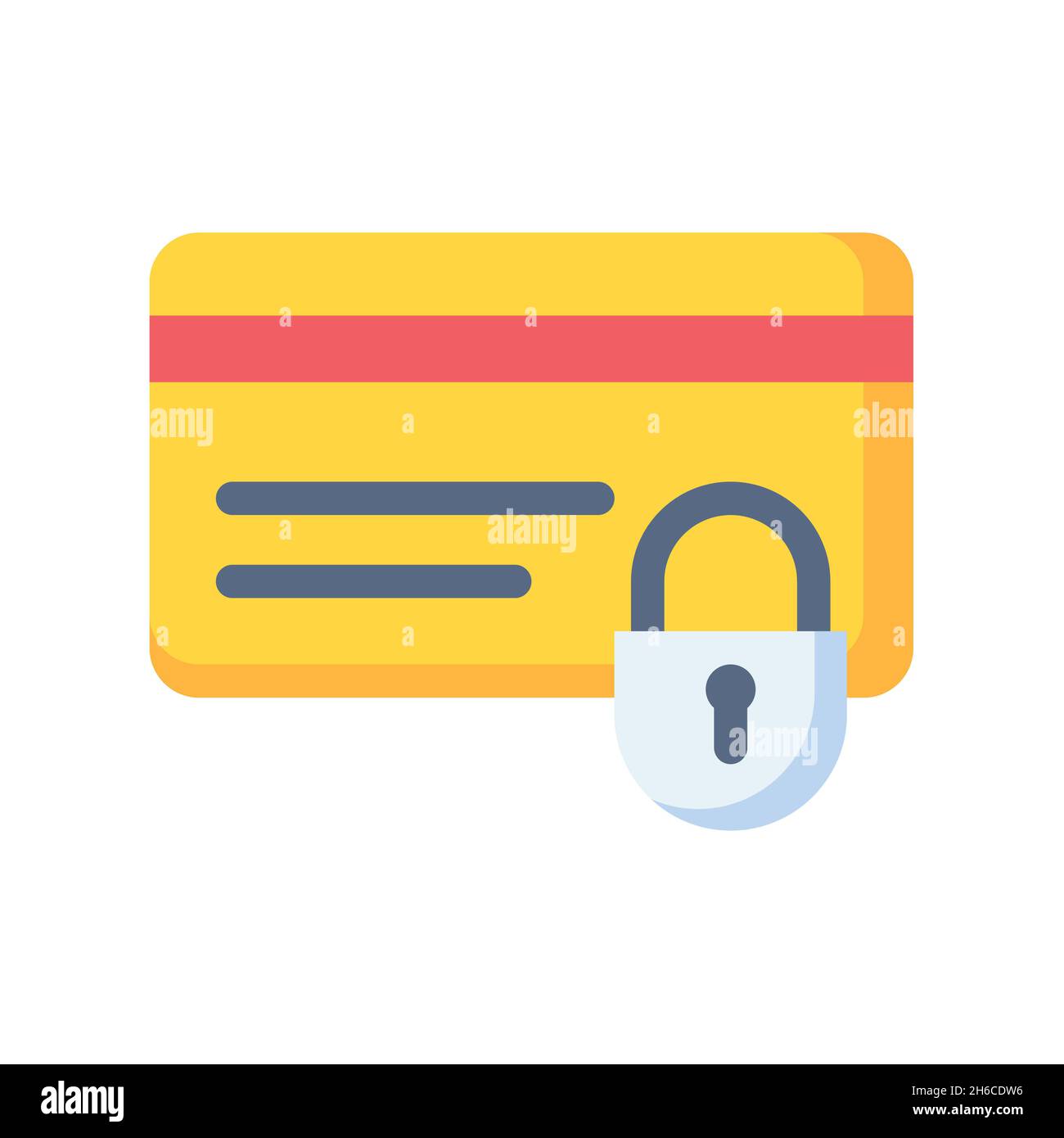 secure payment lock credit card single isolated icon with flat style ...