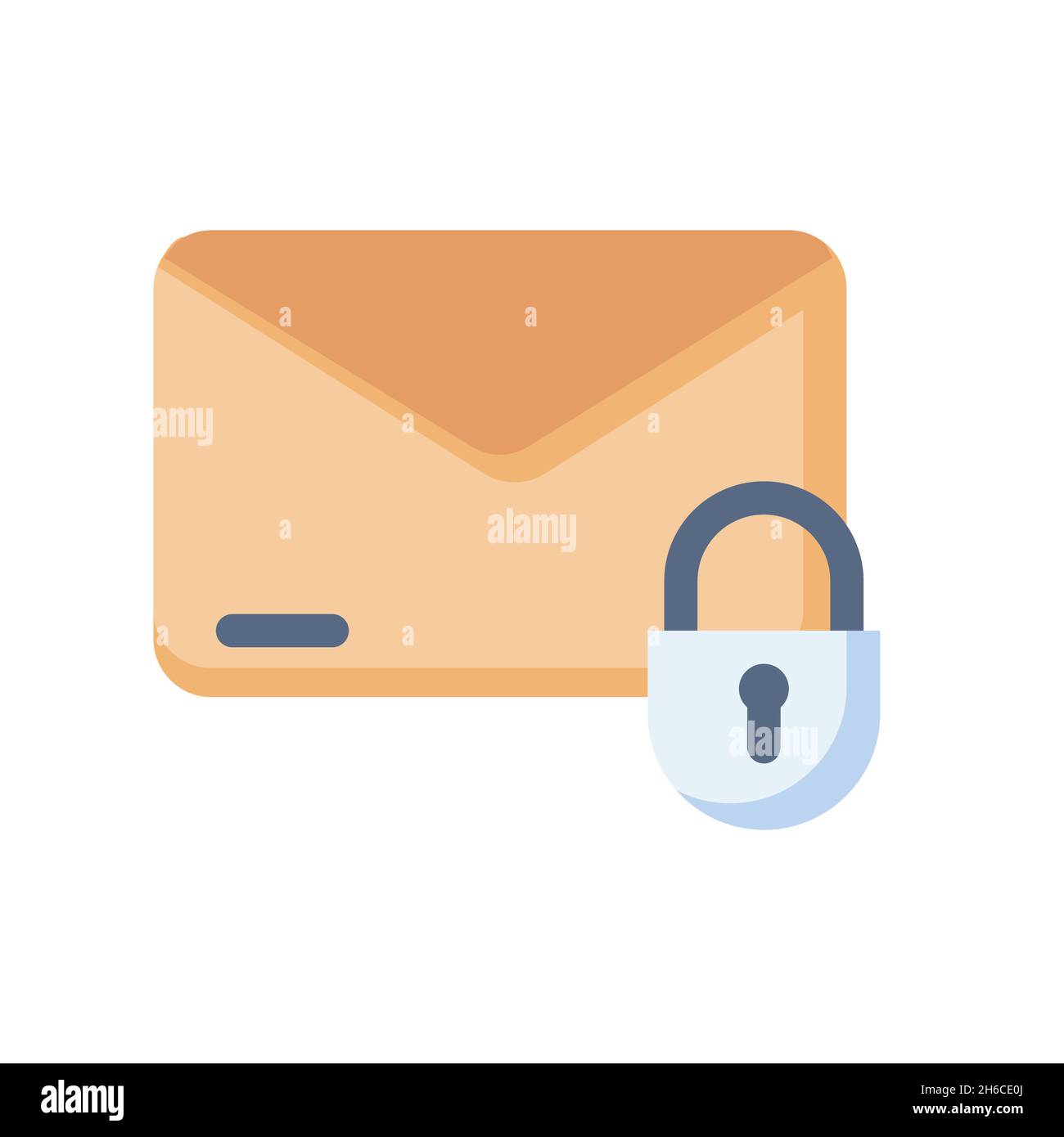 email lock protection envelop encryption single isolated icon with flat ...