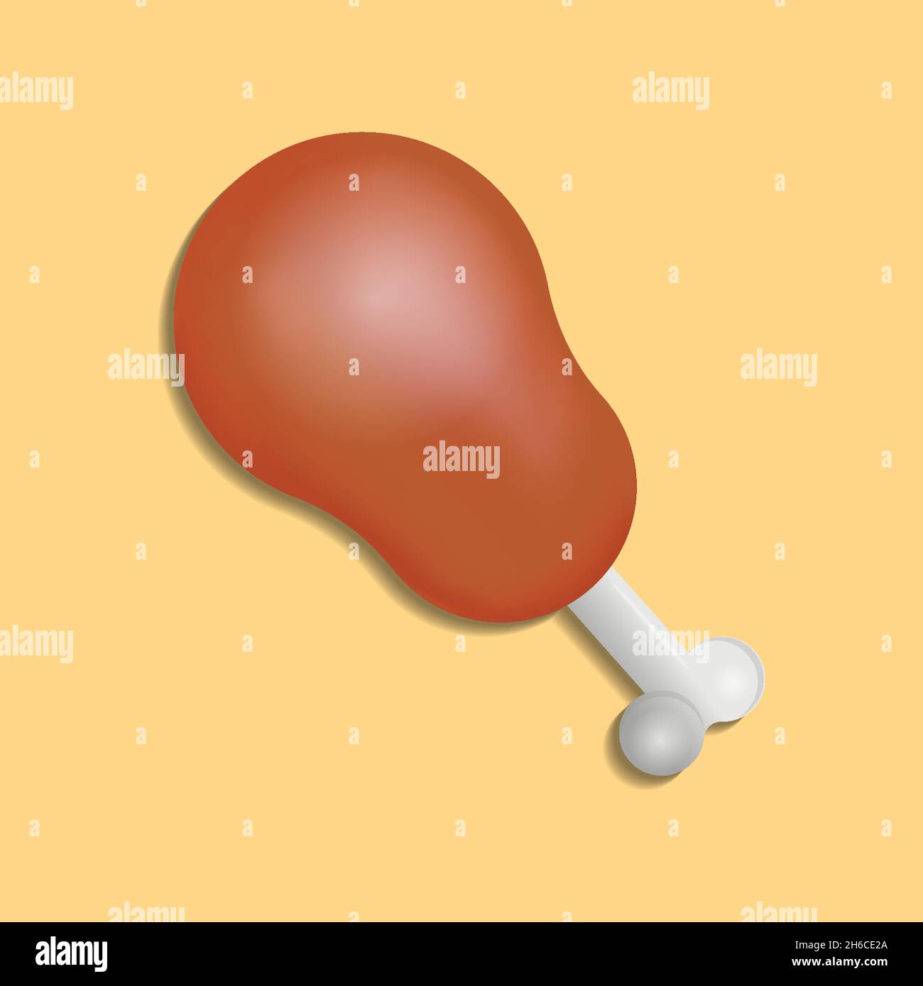 3d chicken leg icon vector illustration. 3d icon food. 3d food isolated ...