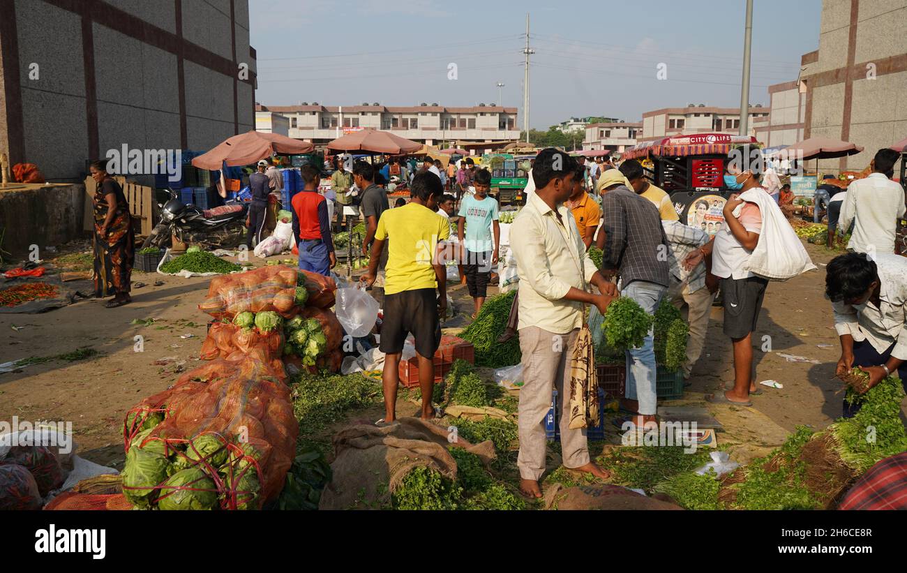 Picking the perfect seasonal produce at the local Noida market. # ...
