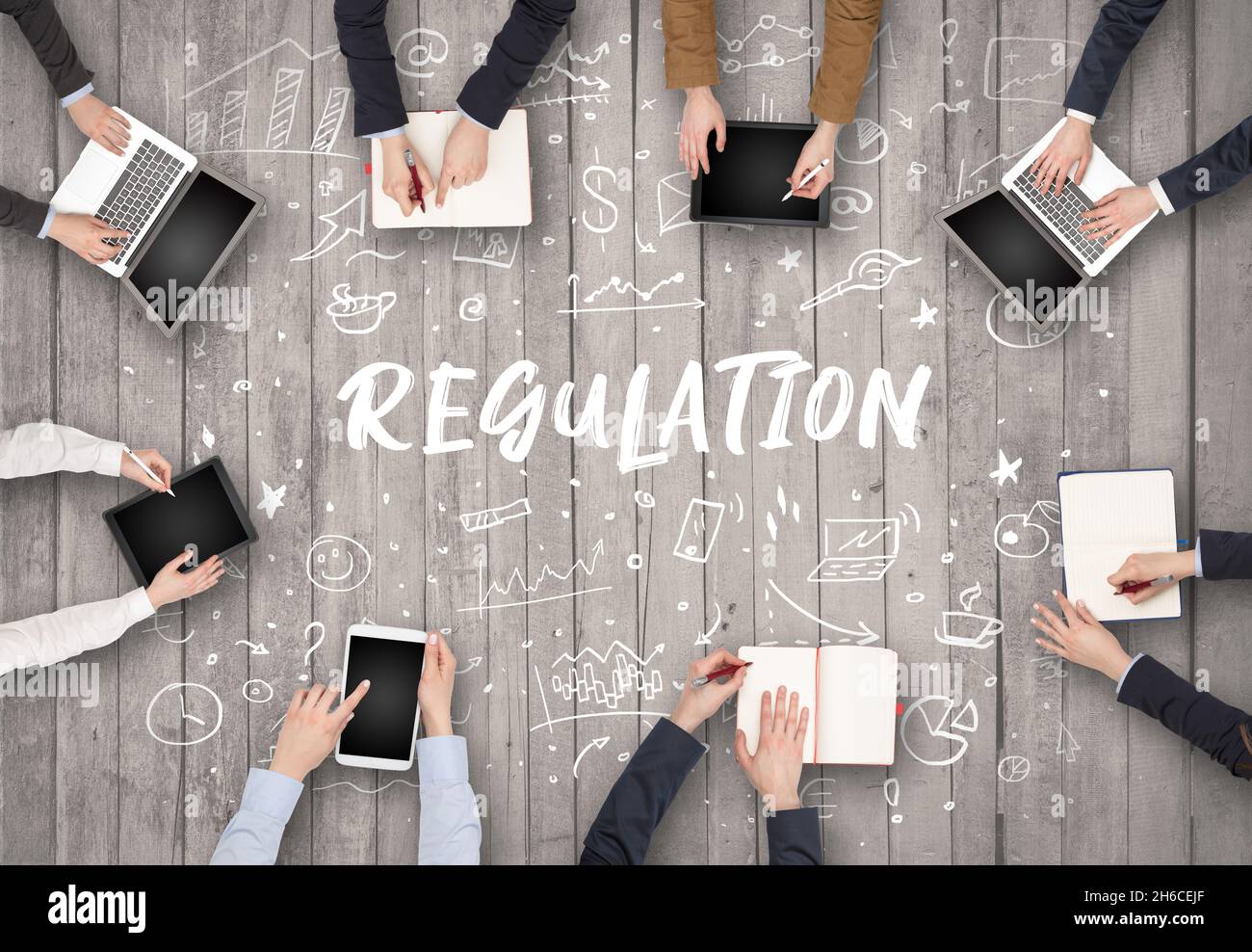 Group of business people working in office Stock Photo - Alamy