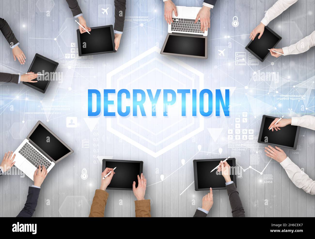 Group of Busy People Working in an Office, technology concept Stock ...