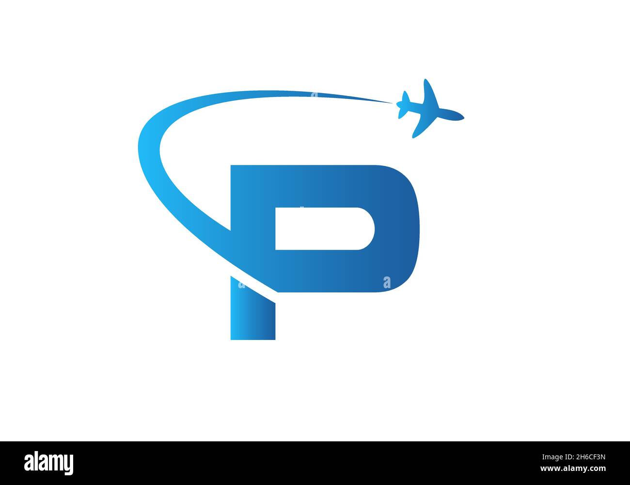 Modern Air Travel Logo Design with P letter. P letter Concept air plane ...