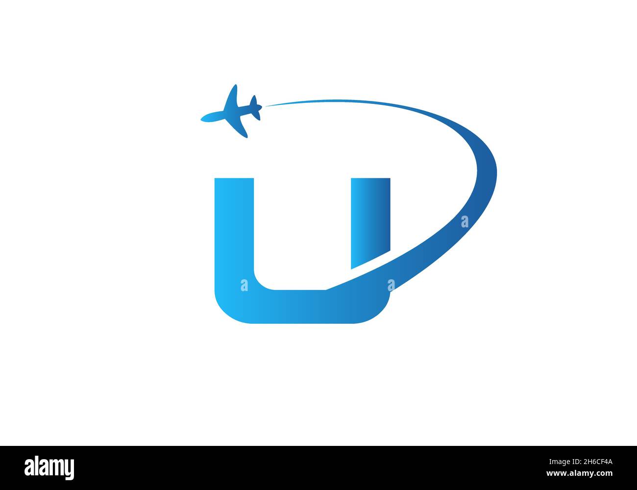 Air Travel Logo Design with U letter. U letter Concept air plane and ...