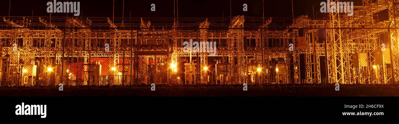 Transformer substation night hi-res stock photography and images - Alamy