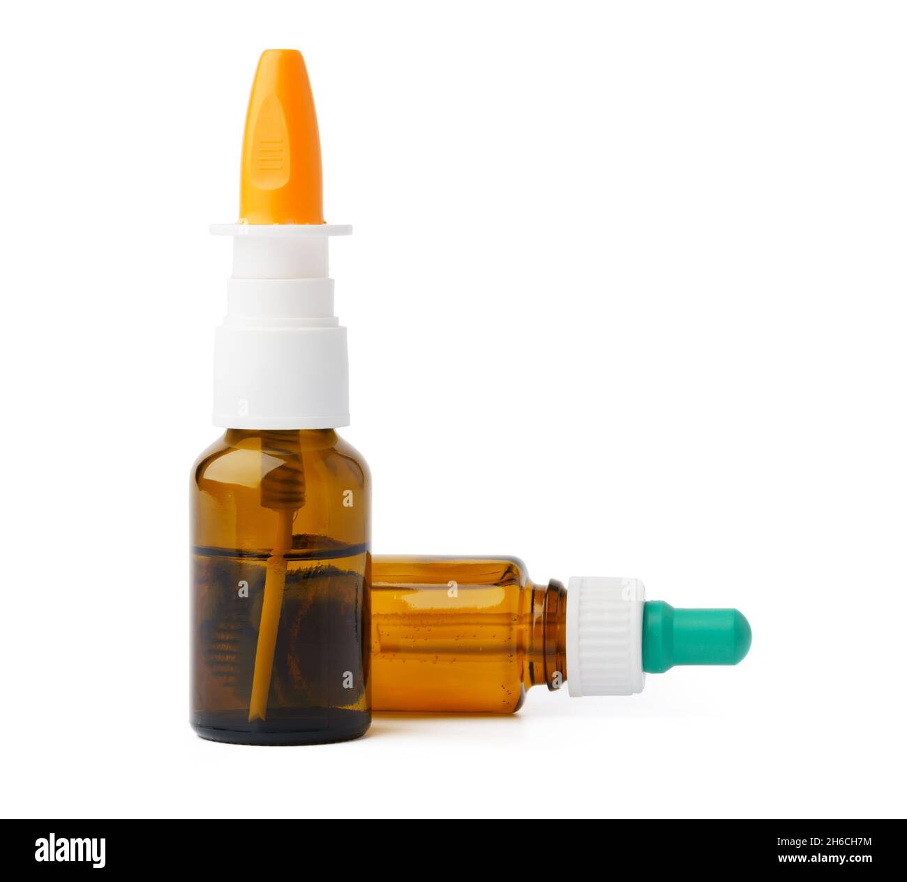 Bottles with spray nasal drops isolated on white background Stock Photo ...