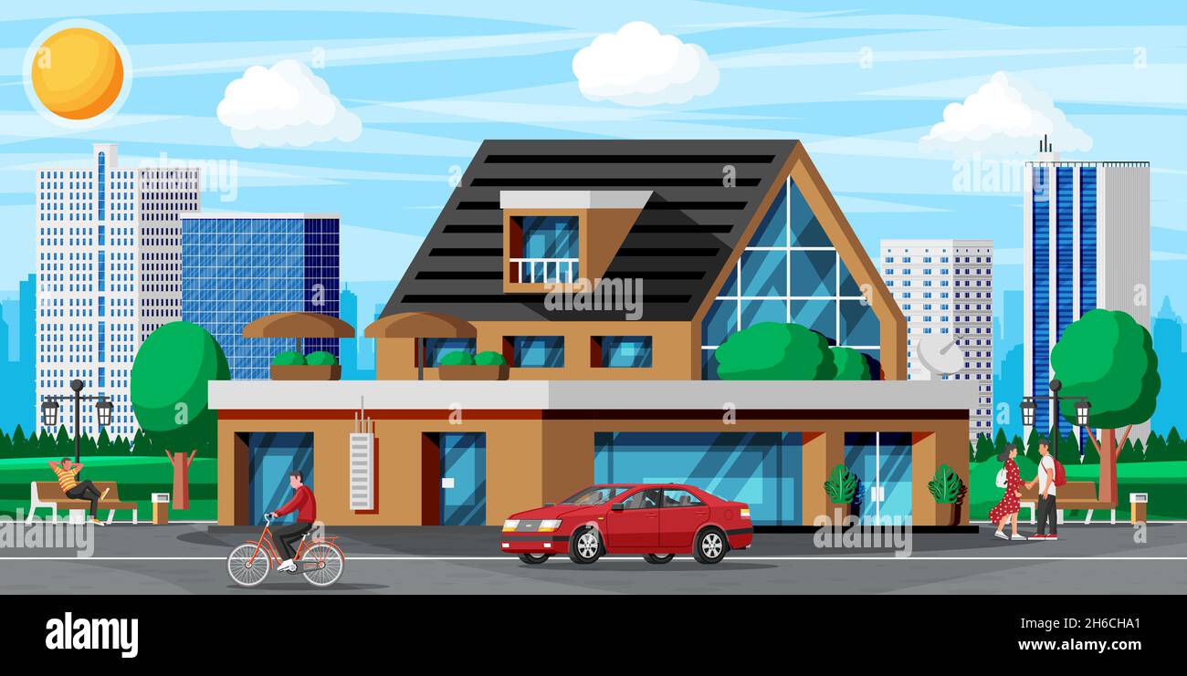 Modern architecture building wall Stock Vector Images - Alamy