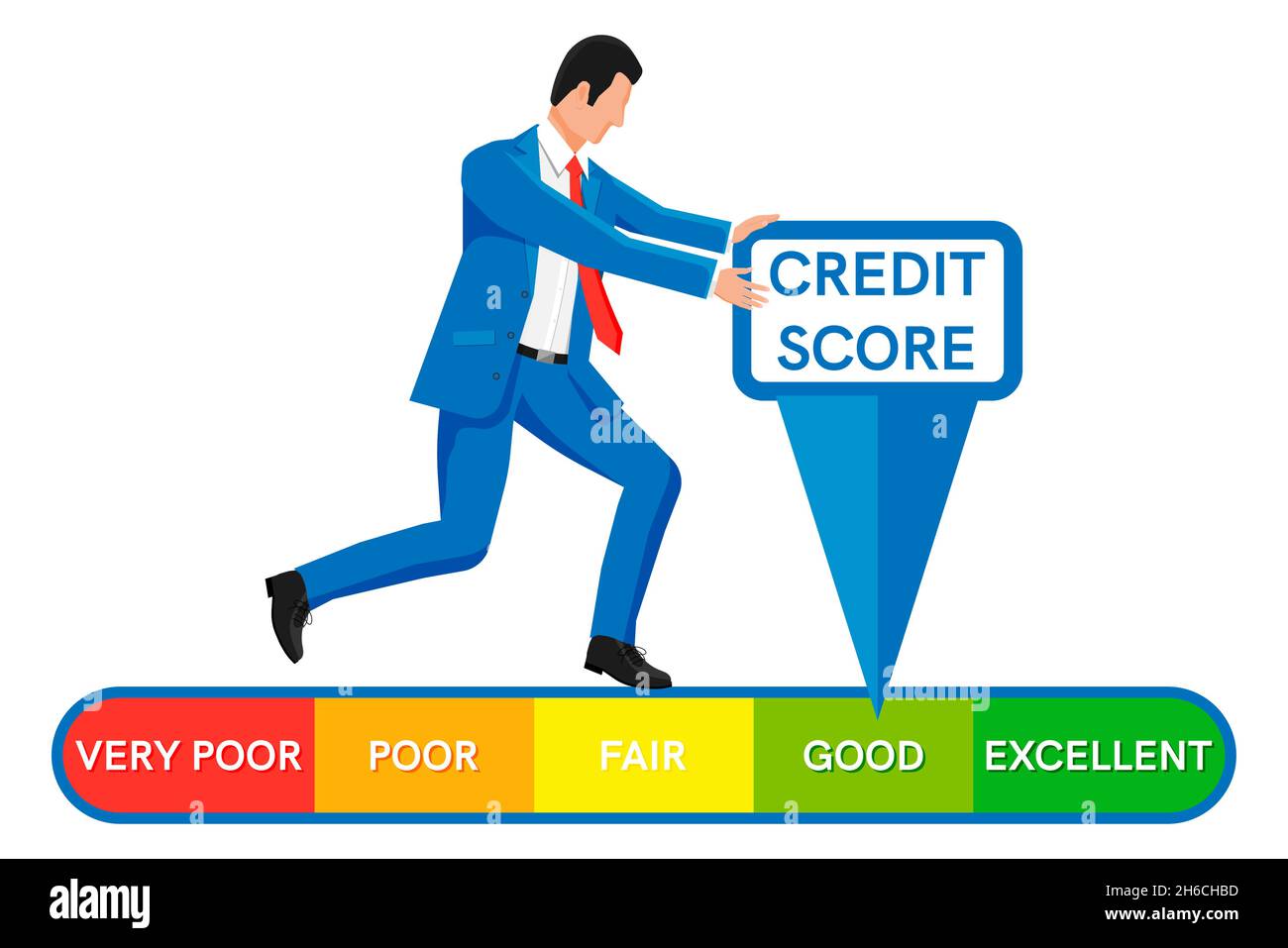 Businessman Changing Personal Credit Information Stock Vector Image ...